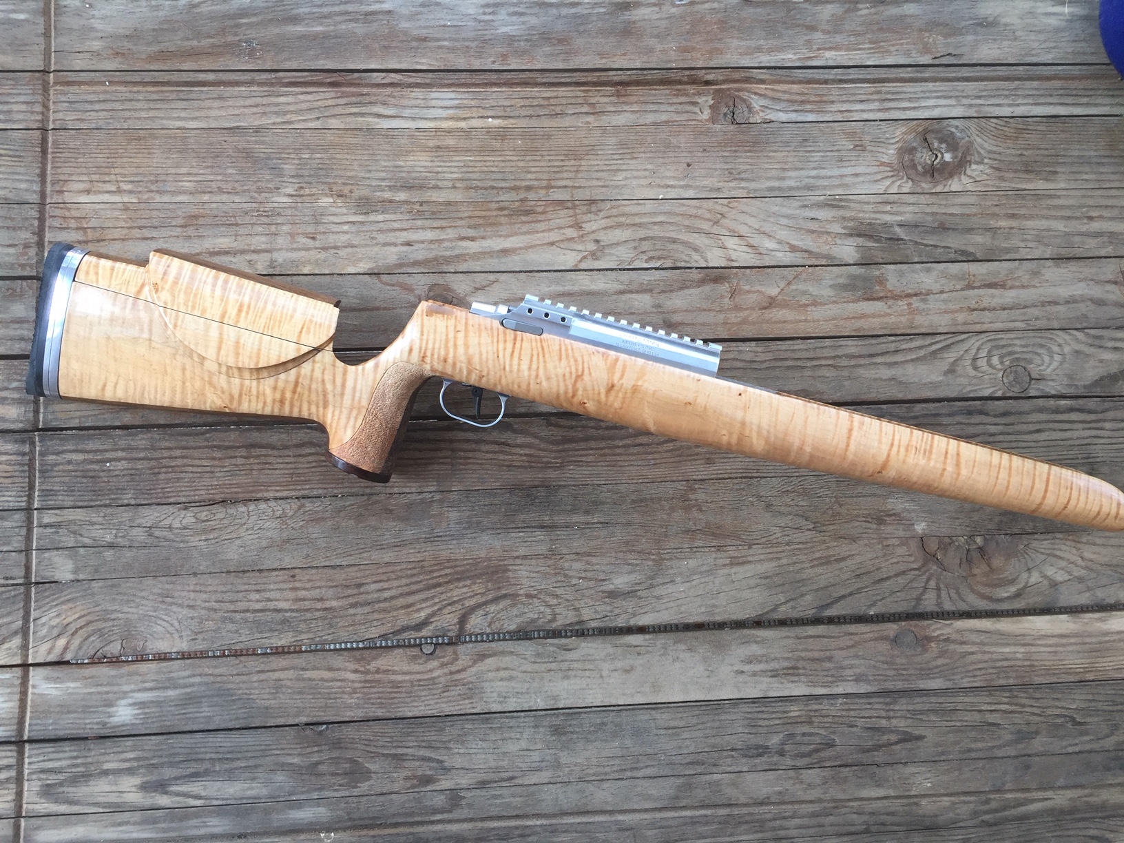 Final: Duplicated Fiddleback Maple & Walnut Stock for Stolle Panda Big ...